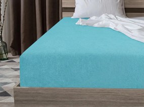 Froté prostěradlo MOLTON tyrkysové 90 x 200 cm