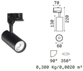 Ideal Lux Nastavitelný kompaktní LED reflektor FOX 15W, CRi 80 Teplota světla: 3000 K, Barva materiálu: Mosaz