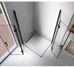 BPS-koupelny Obdélníkový sprchový kout HYD-OK122 90x80 černá/transparent
