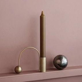 ferm LIVING Kovový svícen Brass Balance Candle Holder, zlatá barva, kov