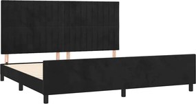 Rám postele bez matrace černý 200 x 200 cm samet 3125899
