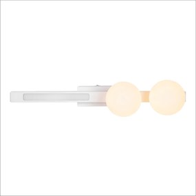 Nástěnné svítidlo Magnet2, 2x bílé skleněné stínítko + 1x LED 13W, w