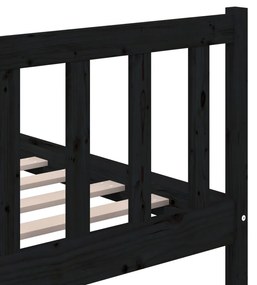 Rám postele černý masivní dřevo 140 x 200 cm,  3101157