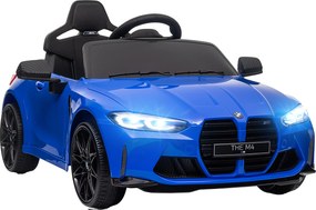 AIYAPLAY elektrické auto pro děti s licencí BMW M4, dálkové ovládání, klakson a světlomety, 108x69,5x51 cm, modrá