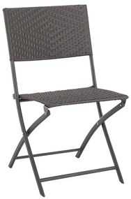 Sunfun Neila Zahradní židle sklopná, 52 × 46 × 82 cm, ocel, PE ratan, šedostříbrná