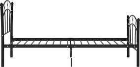 Rám postele s fotbalovým motivem černý kov 90 x 200 cm 324744
