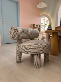 Atelier del Sofa Křeslo Dino - Puantiye, Černá, Bílá