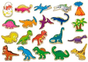 Viga Dřevěné magnety 20 ks - dinosauři