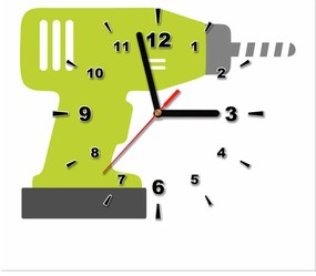 Gario Obraz s hodinami Zelená vrtačka Rozměry: 40 x 40 cm