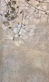 DIMEX | Vliesová fototapeta na zeď Abstrakt béžové listy MS-2-0366  | 150 x 250 cm | béžová, hnědá