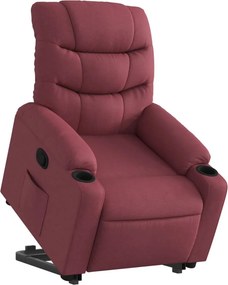 Zvedací polohovací křeslo vínové textil 3206648