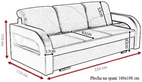 Sedací souprava Laura rozkládací světle šedá