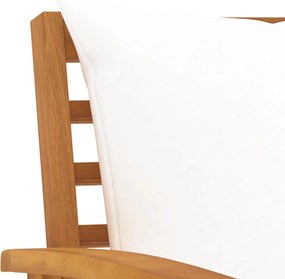 Zahradní lavice 120 cm s krémovou poduškou masivní akácie 311829