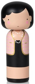 Lucie Kaas Dřevěná kokeshi panenka COCO 14,5 cm, růžová barva, dřevo