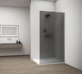 Polysan Esca Chrome jednodílná sprchová zástěna 110 x 210 cm k instalaci ke stěně chrom kouřové matné sklo ES1411-01