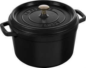 Staub Litinový vysoký hrnec s poklicí Cocotte, Ø 24 cm / 4,8 l, černá 12502423