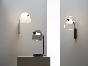 Nástěnná lampa Brokis Mona small Wall PC969, 5000K Kabel: Textilní bílý, Povrch Montury: Černý matný komaxit, Barva skla: Opalín