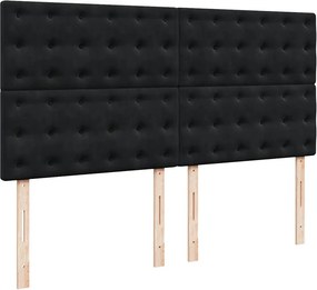 Box spring postel s matrací černá 200x200 cm samet 3292444