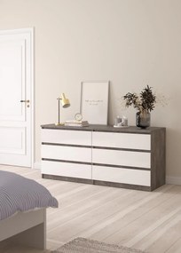 FALCO Komoda Simplicity 232 beton/bílý lesk