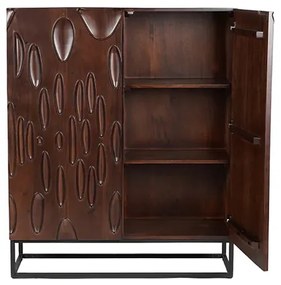 Designová vysoká komoda Lameez 120 cm tmavě hnědá akácie