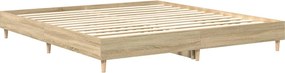 Rám postele bez matrace Dub Sonoma 200x200 cm kompozitní dřevo 3328701