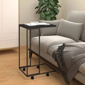 Odkládací stolek s kolečky černý 40x30x63,5 cm kompozitní dřevo - Default Title