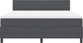 Postel s boxspringem s čelo Tmavě šedá a bílá 180 x 200 cm 3337524