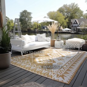ELLE Decoration, Kusový koberec Gemini 106022 Ochre z kolekce Elle – na ven i na doma, 200x290, žlutá, chodba / předsíň