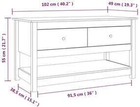 Konferenční stolek 102 x 49 x 55 cm masivní borové dřevo - Default Title