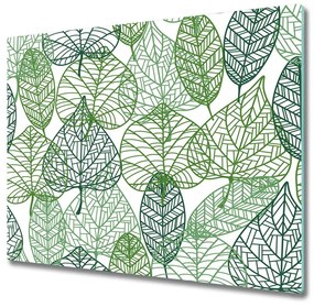 Skleněná krájecí deska Zelený listový vzor