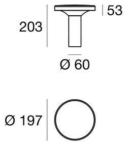 Linea Light 8663 MyWhite_Bond, černý venkovní sloupek, 12W LED 3000K, výška 20cm, IP65