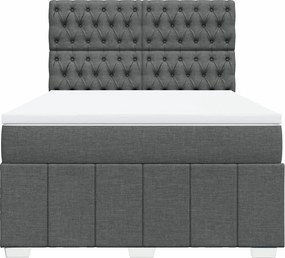 Box spring postel s matrací tmavě šedá 160x200 cm textil 3294027