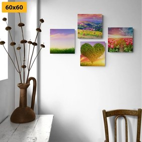 Set obrazů příroda v pastelových barvách Varianta: 4x 40x40