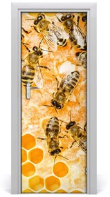 Samolepící fototapeta na dveře Pracující včely 75x205 cm