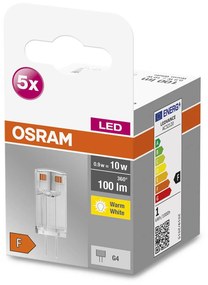 OSRAM Base PIN LED kolík žárovka G4 0,9W 100lm 5ks