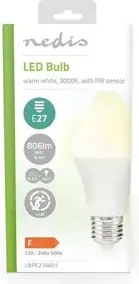Nedis LED žárovka E27 / A60 / 8.5 W / 806 lm / 3000 K / bílá / Retro s