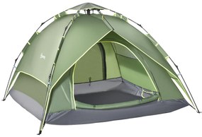 Outsunny kempinkový stan pro 2 dospělé + 1 dítě, nepromokavý, 4 roční období, 210x210x140cm, ideální pro venkovní dobrodružství