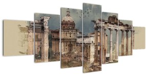 Obraz - Forum Romanum, Řím, Itálie (210x100 cm)