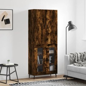 Skříň highboard kouřový dub 69,5 x 34 x 180 cm kompozitní dřevo - Default Title