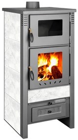 Krbová kamna Pro TAURUS Ceramic, bílá, 12 kW, 120 mm, s pečící troubou