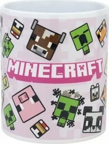 STOR Hrneček keramický 325ml Minecraft růžový