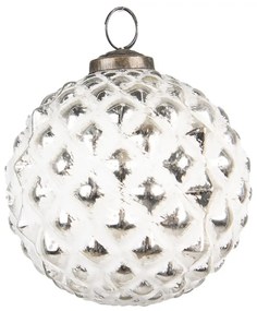 Vánoční koule White Silver 10x10 cm – 10x10 cm