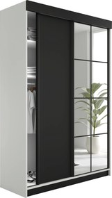 Posuvná skříň LAMARO - 138x205x59 - bílý a černý