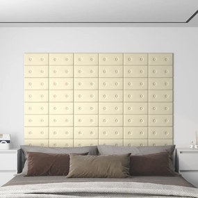 vidaXL Nástěnné panely 12 ks 30 x 15 cm umělá kůže 0,54 m² [343969] Barva: krémová