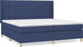 Box spring postel s matrací modrá 200x200 cm textil 3132023