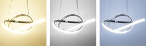 Toolight - LED závěsné svítodlo prstenové + dálkové ovládání APP389-CP, chrom, OSW-06905