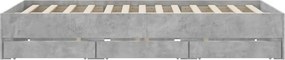 Rám postele se zásuvkami betonově šedý 140 x 200 cm kompozit 3207276