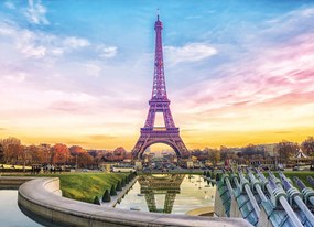 Malvis ® Tapeta Eiffelova věž fialová Vel. (šířka x výška): 360 x 260 cm