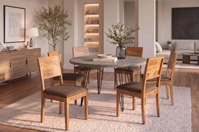 Designová židle Timber II Sheesham / hnědé mikrovlákno