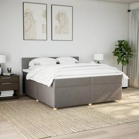 Box spring postel s matrací taupe 200x200 cm textil 3286784